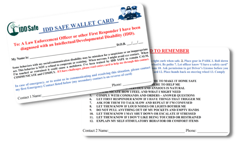 Safety Cards - IDD Safe