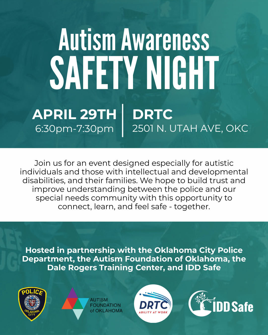 You're Invited to Autism Awareness Safety Night at DRTC! - IDD Safe